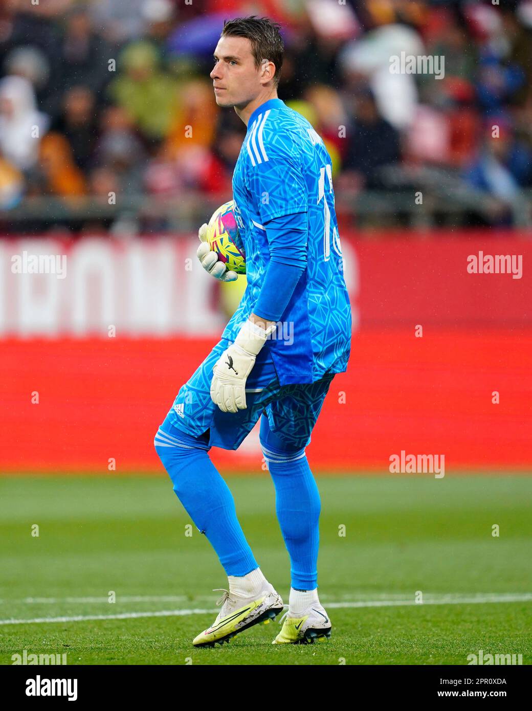 Andriy Lunin of Real Madrid during the La Liga match between Girona FC ...