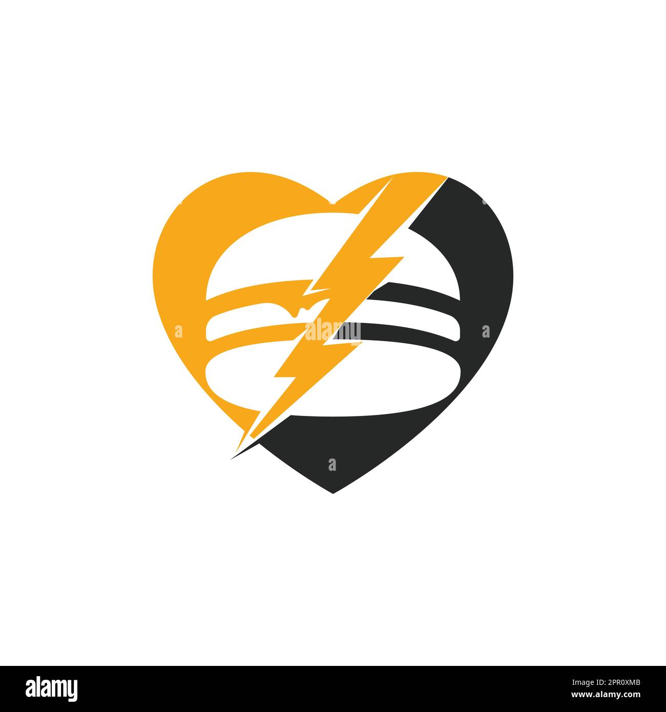 Flash burger vector logo design. Burger with thunderstorm and heart ...