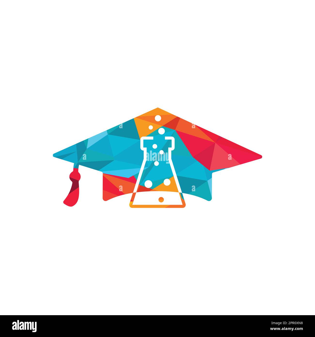 Lab Academy vector logo design. Graduation cap and flask icon design ...