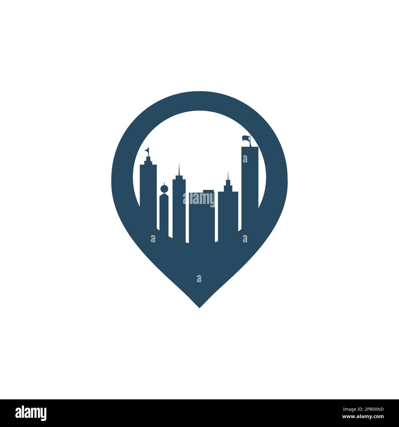 Building pin vector logo design. City located vector logo concept Stock ...