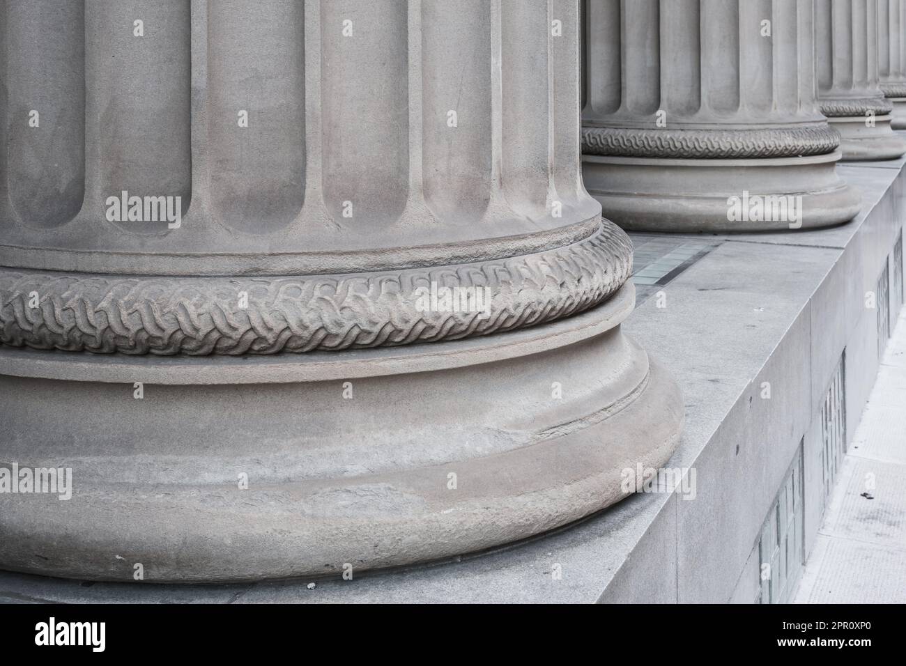 Architectural Detail of Greek Style Columns At A Courthouse, Bank Or ...
