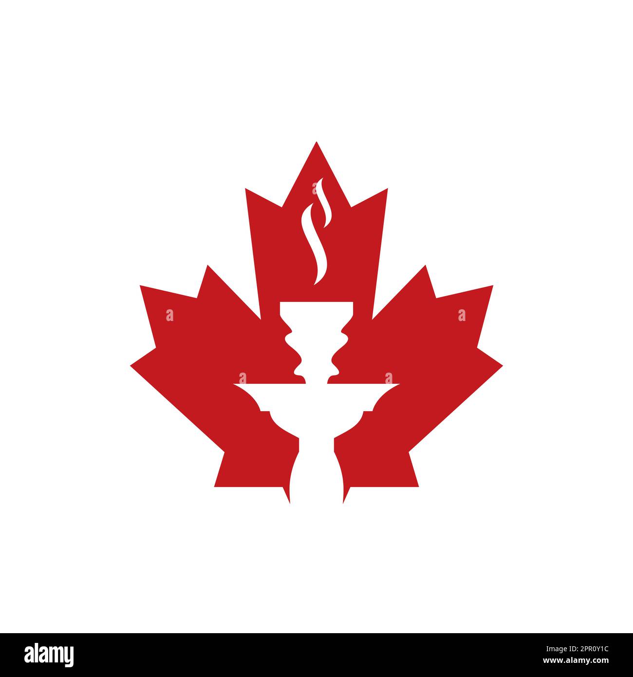 Maple leaf and hookah logo design. Canada leisure club logo concept ...
