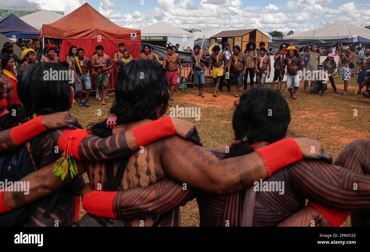 25 April 2023 Brazil São Paulo Kayapo Indigenous People Participate