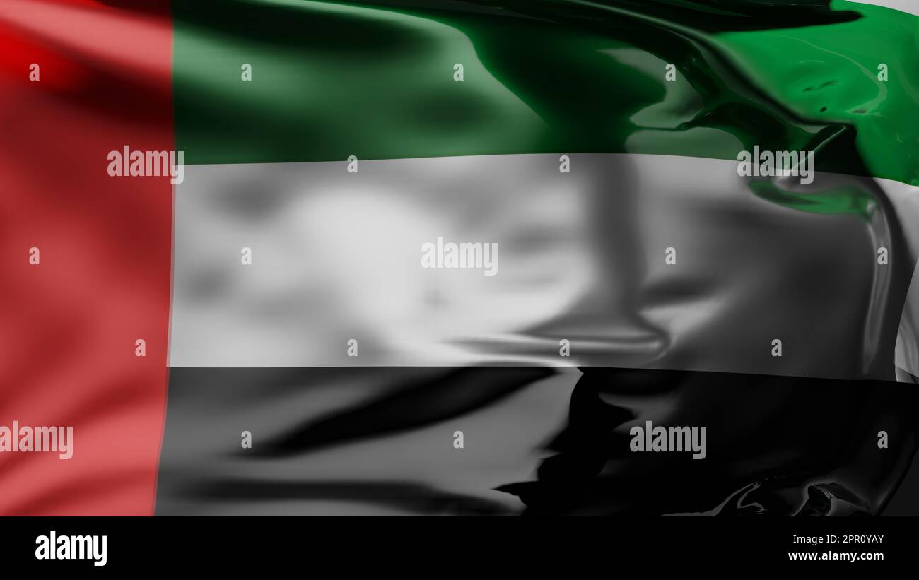 Flag of United Arab Emirates Waving in the wind, uae National flag wave ...