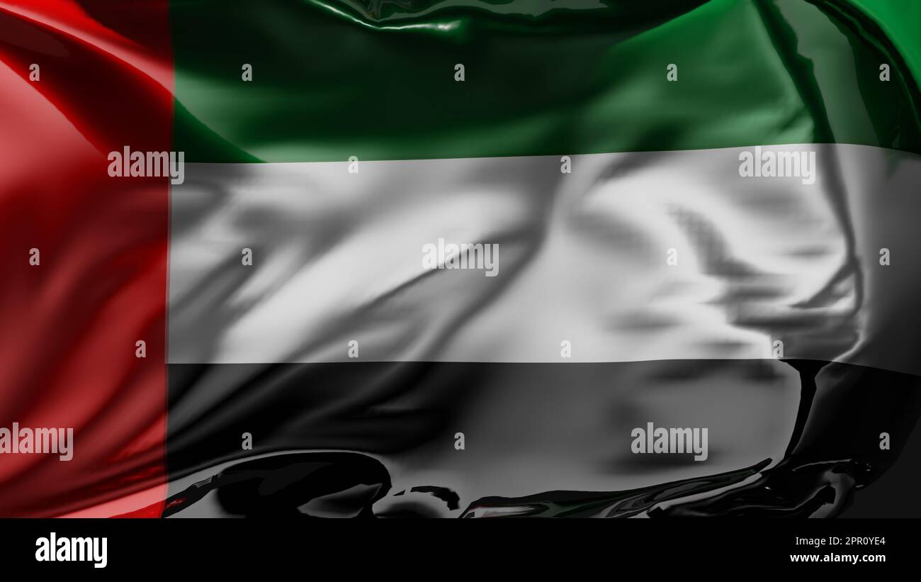 Flag of United Arab Emirates Waving in the wind, uae National flag wave ...