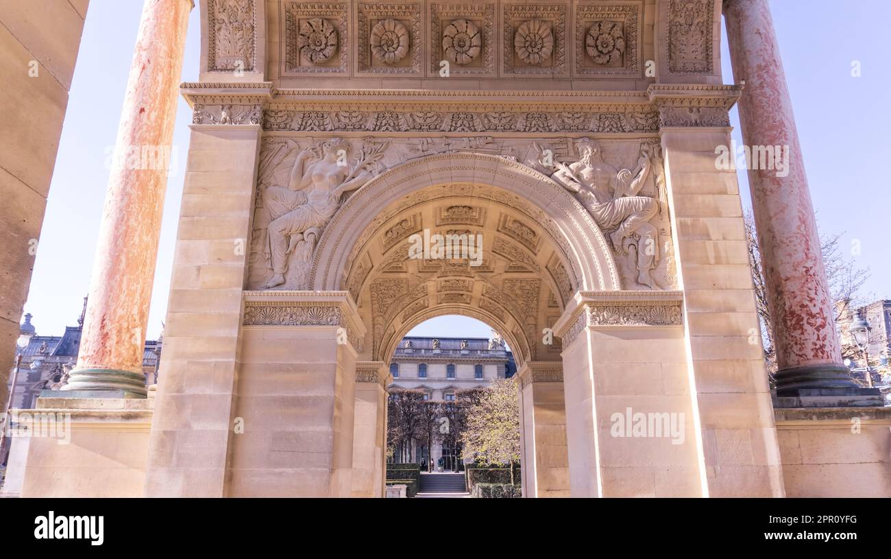 Arc de Triomphe du Carrousel view inside Paris, France Stock Photo - Alamy