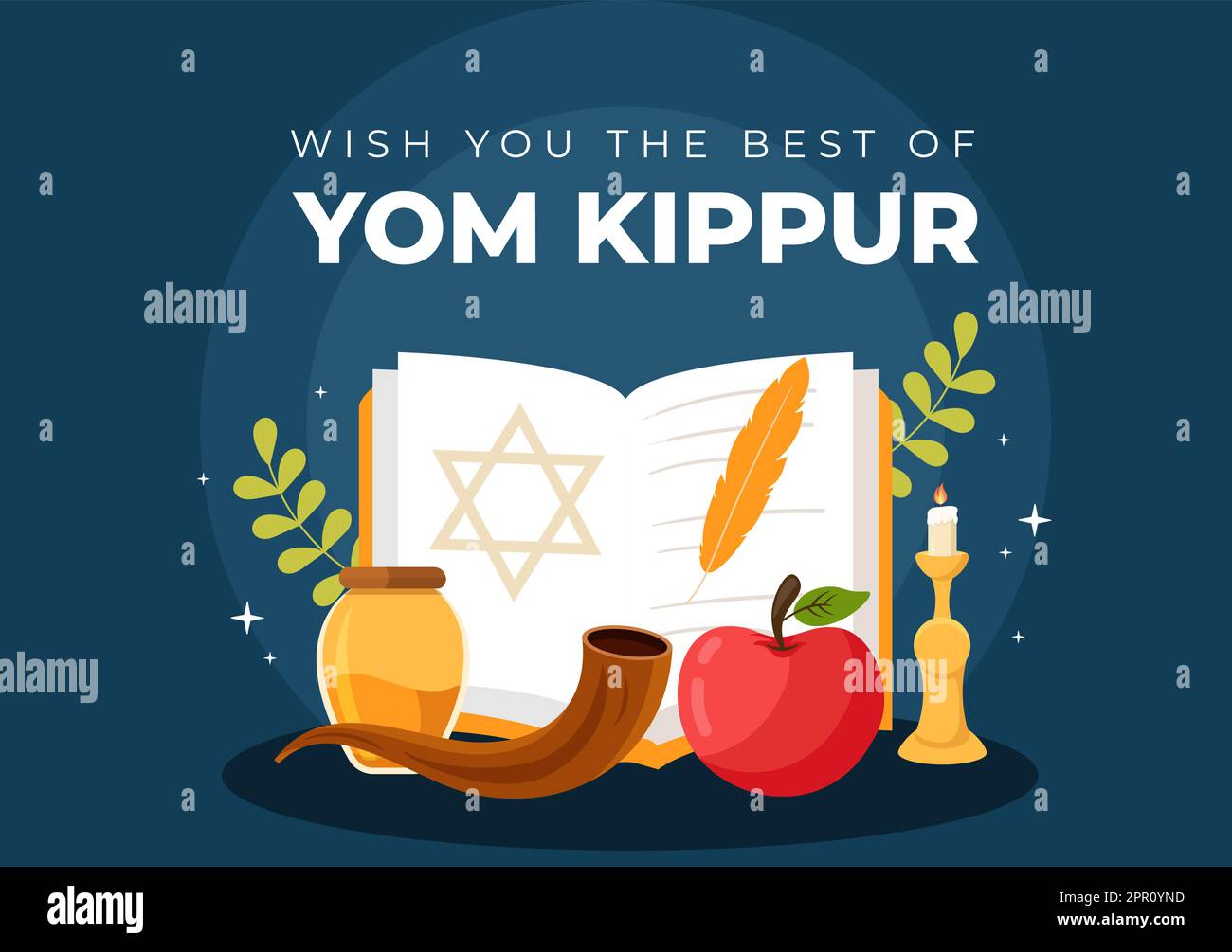 Yom Kippur Celebration Hand Drawn Cartoon Flat Illustration to Day of ...