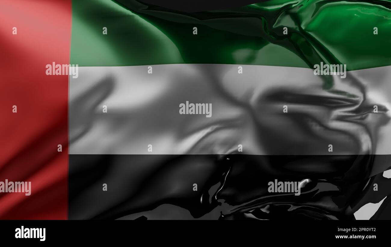 Flag of United Arab Emirates Waving in the wind, uae National flag wave ...
