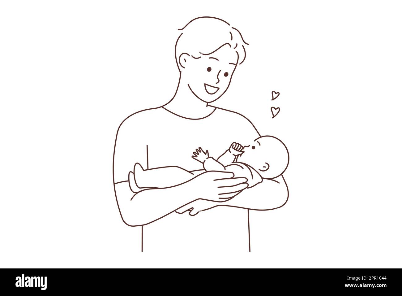 Happy father holding baby in arms Stock Vector Image & Art - Alamy