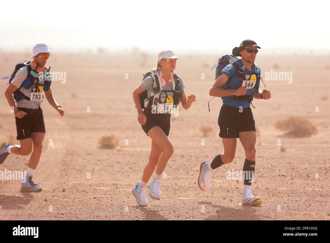Morocco, Sahara Desert. 24th Apr, 2023. Marathon des Sables Day 2 ...