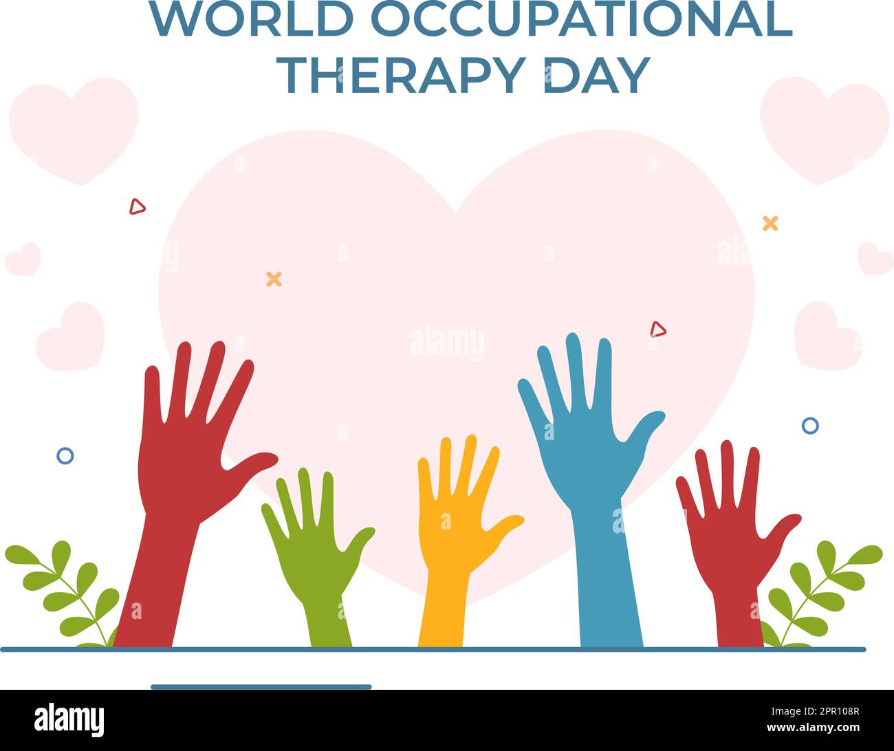 World Occupational Therapy Day Celebration Hand Drawn Cartoon Flat ...