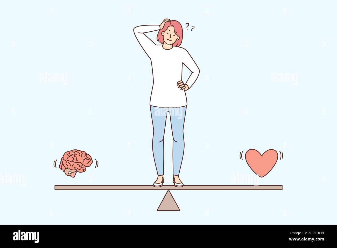 Confused woman choose between brain and heart Stock Vector Image & Art ... Confused woman choose between brain and heart Stock Vector Image & Art ...