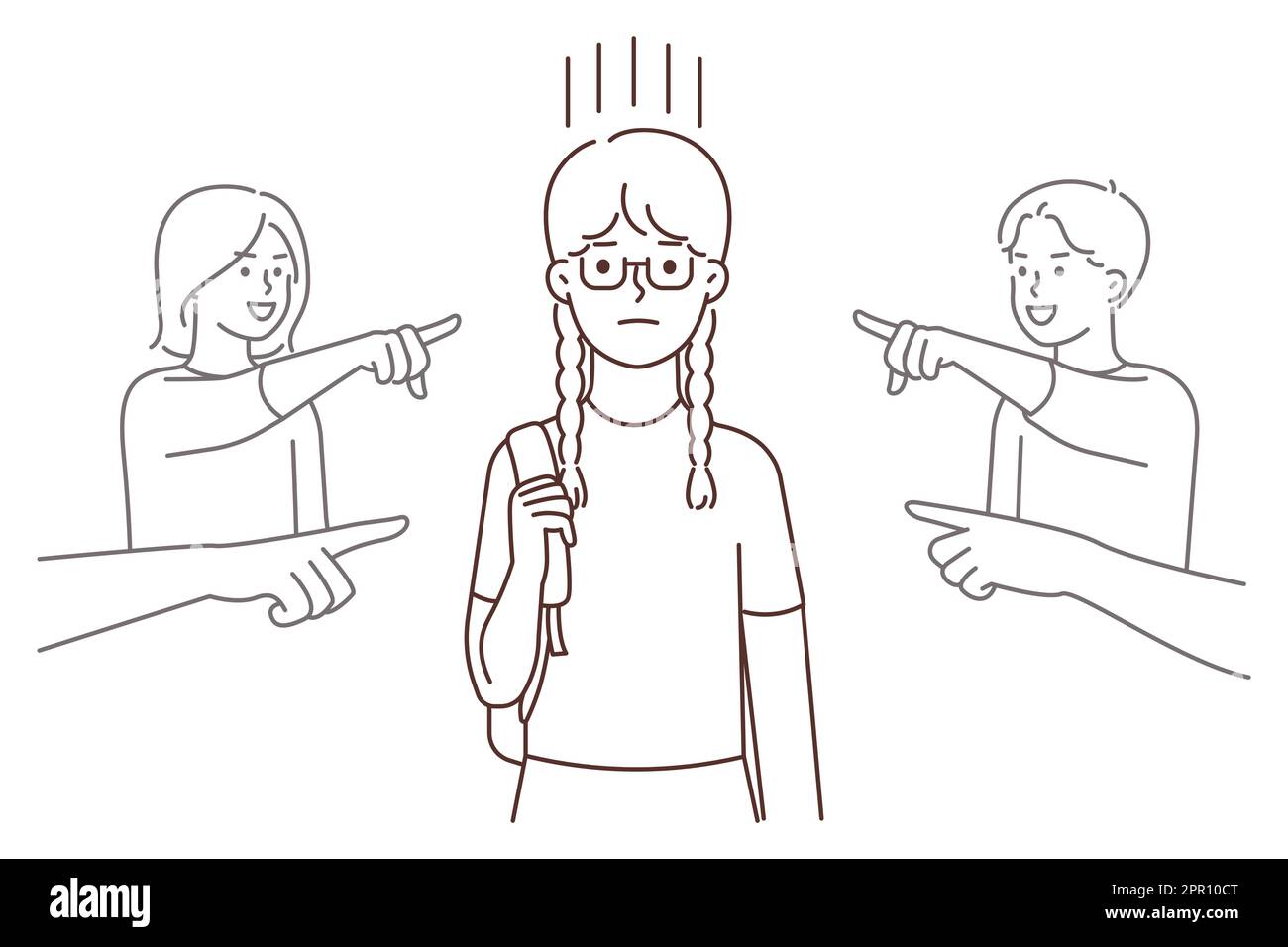 Children point bullying girl child Stock Vector Image & Art - Alamy