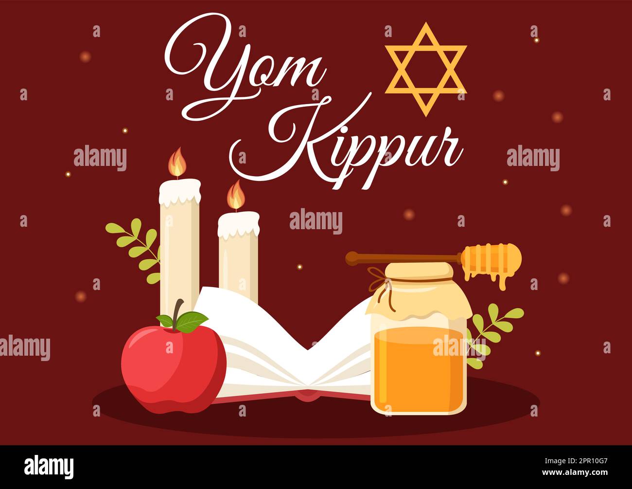 Yom Kippur Celebration Hand Drawn Cartoon Flat Illustration to Day of ...