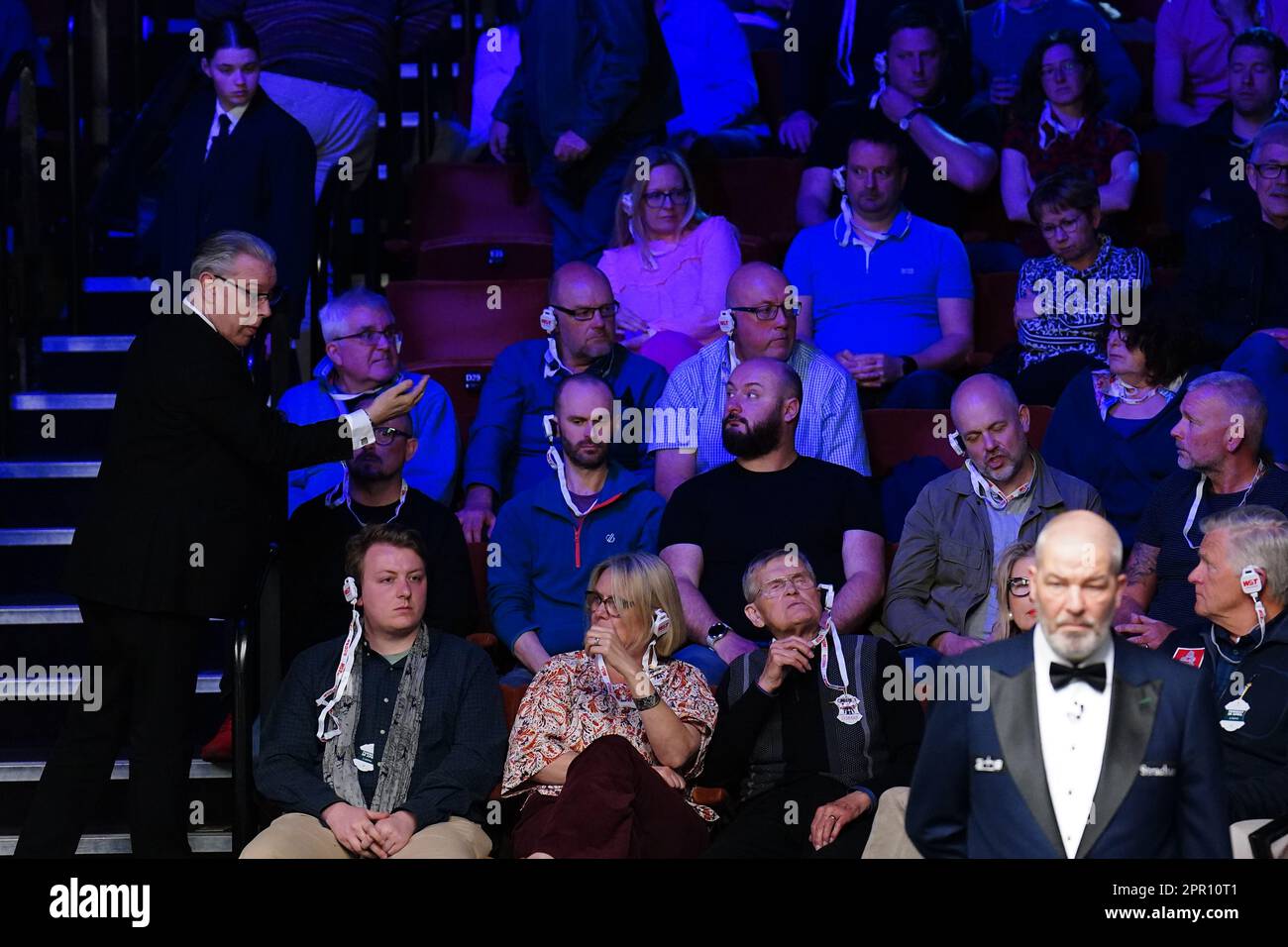 Spectators are spoken to by security on day eleven of the Cazoo World ...