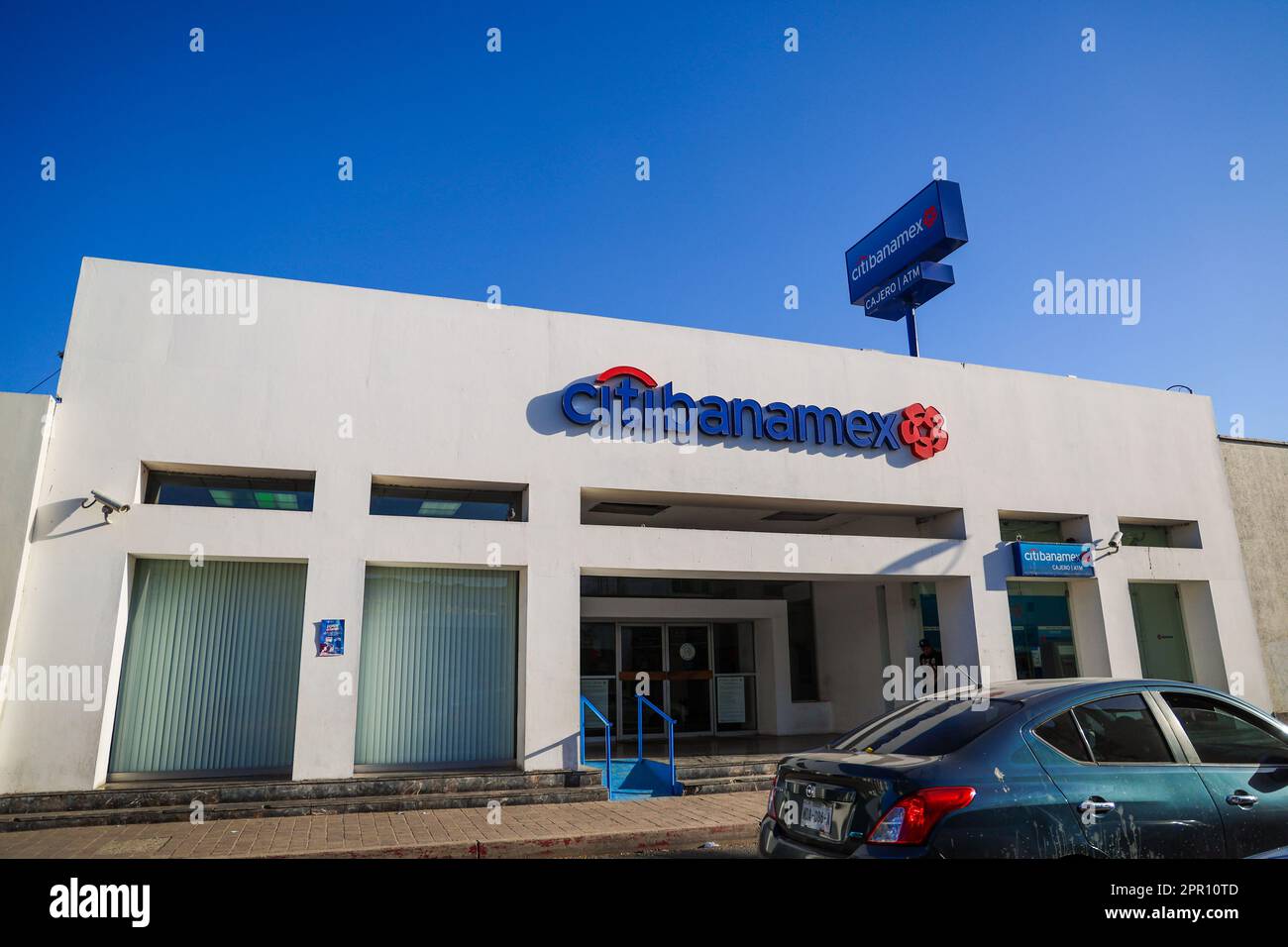 Facade of Citibanamex or Citi Banamex bank and ATM cashier on Serdan ...