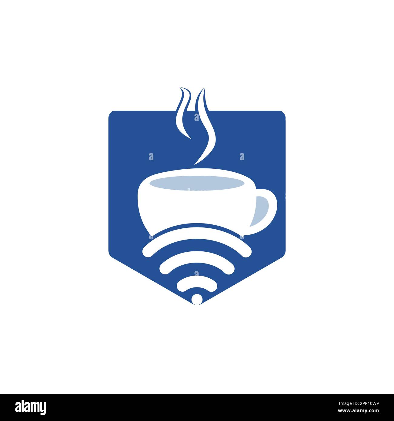 Coffee cup with WiFi vector icon logo. Creative logo design template ...
