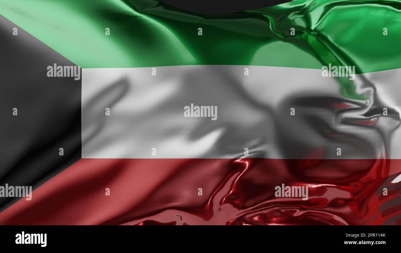Kuwait waving flag animation hi-res stock photography and images - Alamy