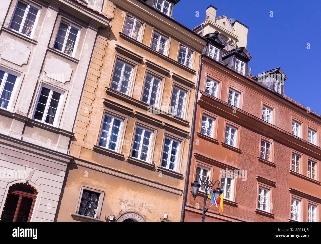 Colorful old buildings in Warshaw, Poland Stock Photo - Alamy