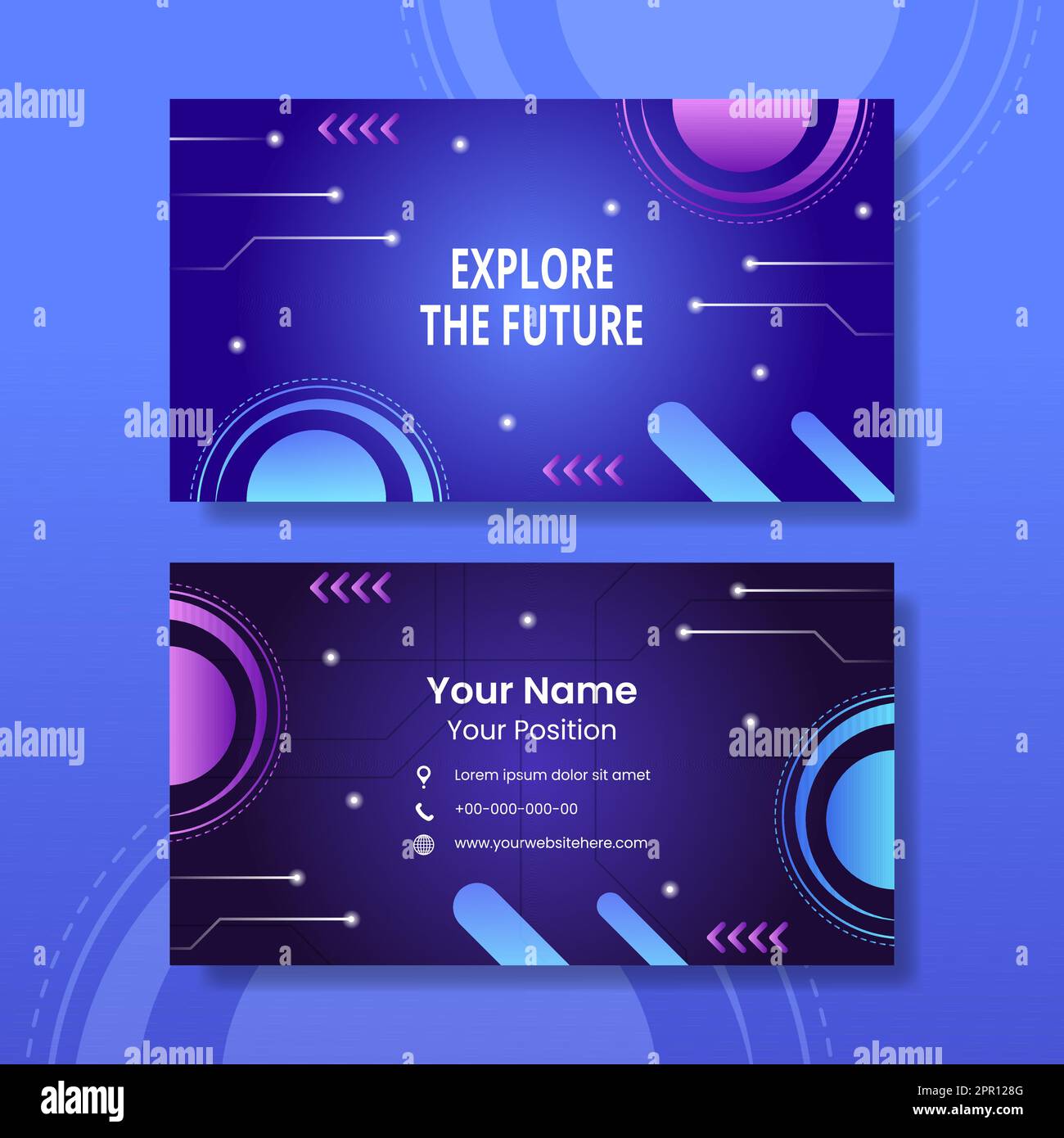 Technology Card Horizontal Template Hand Drawn Cartoon Flat ...