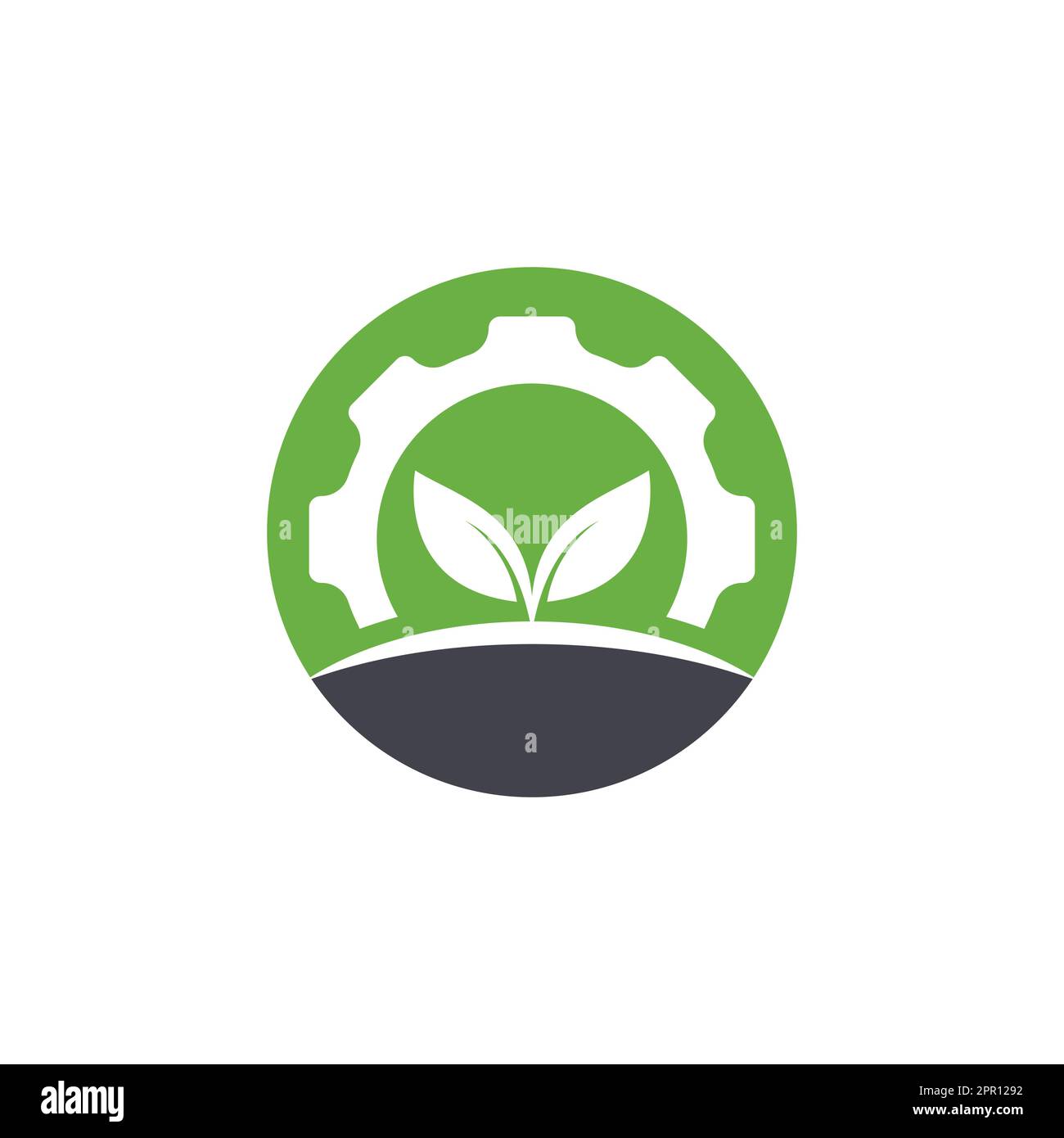 Gear leaf vector logo design. Abstract concept for ecology theme, green ...