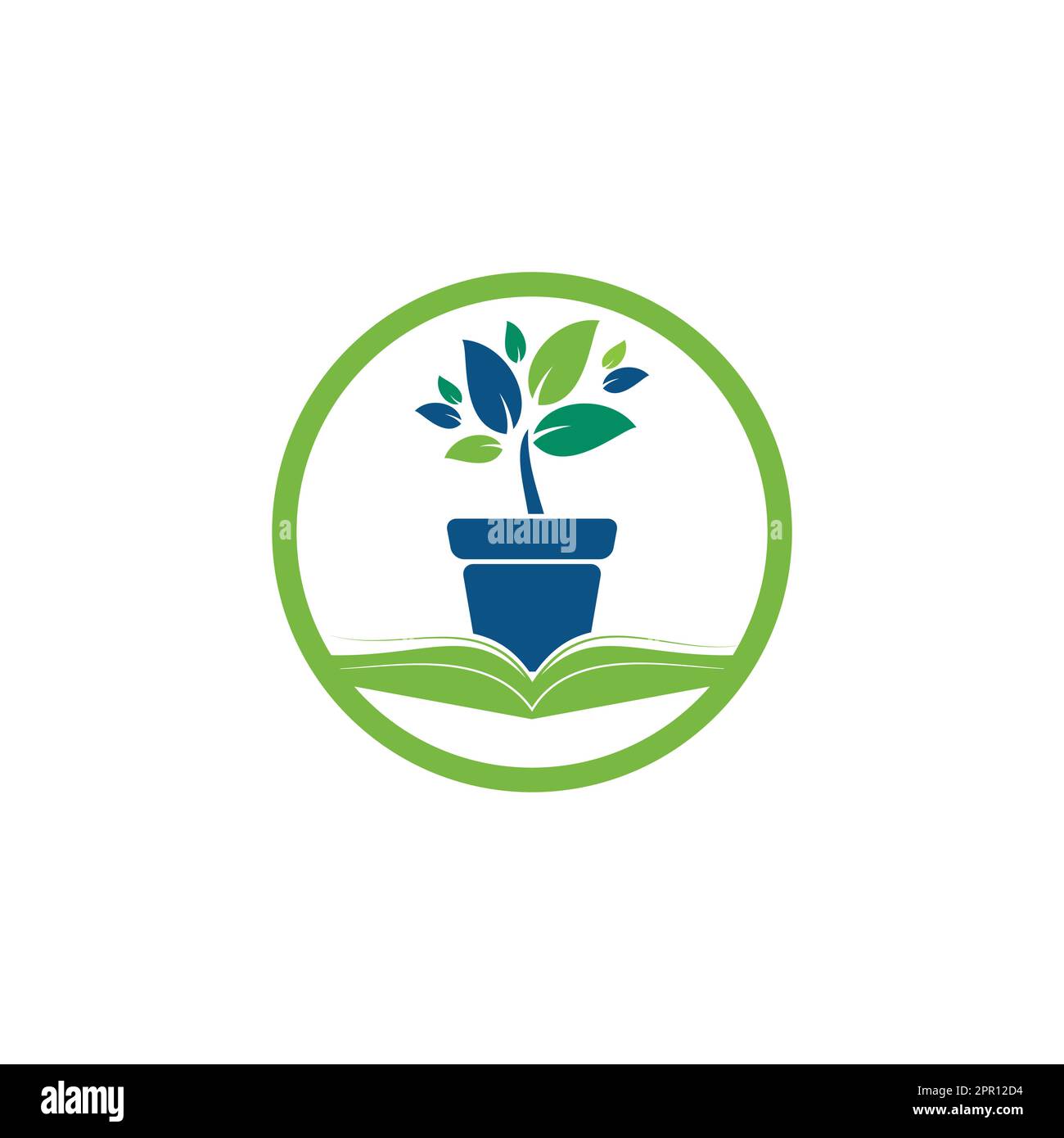 Eco book vector logo design. Book and flower pot icon logo Stock Vector ...