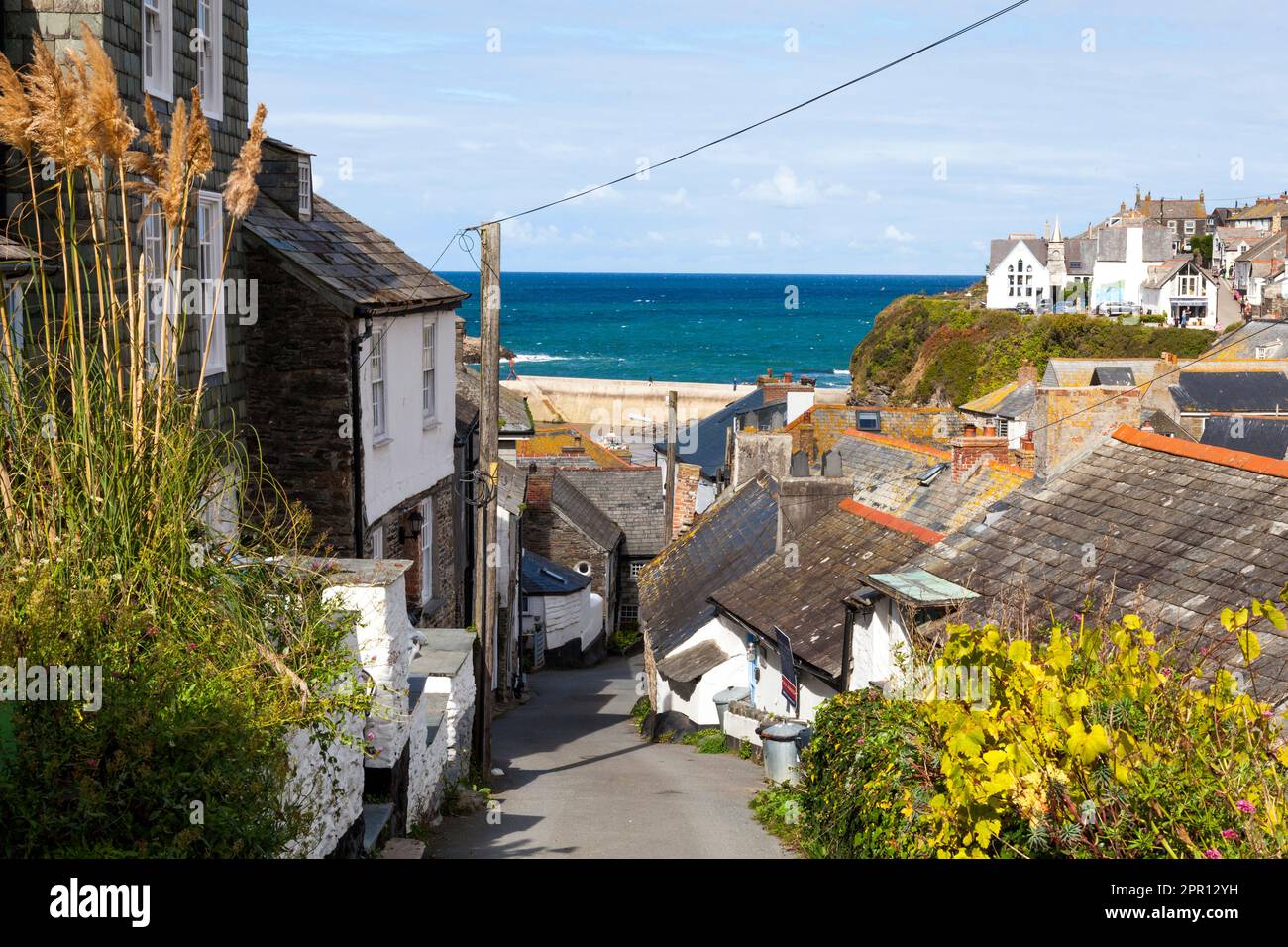 Church Hill, a narrow street leading to the harbour in the fishing ...