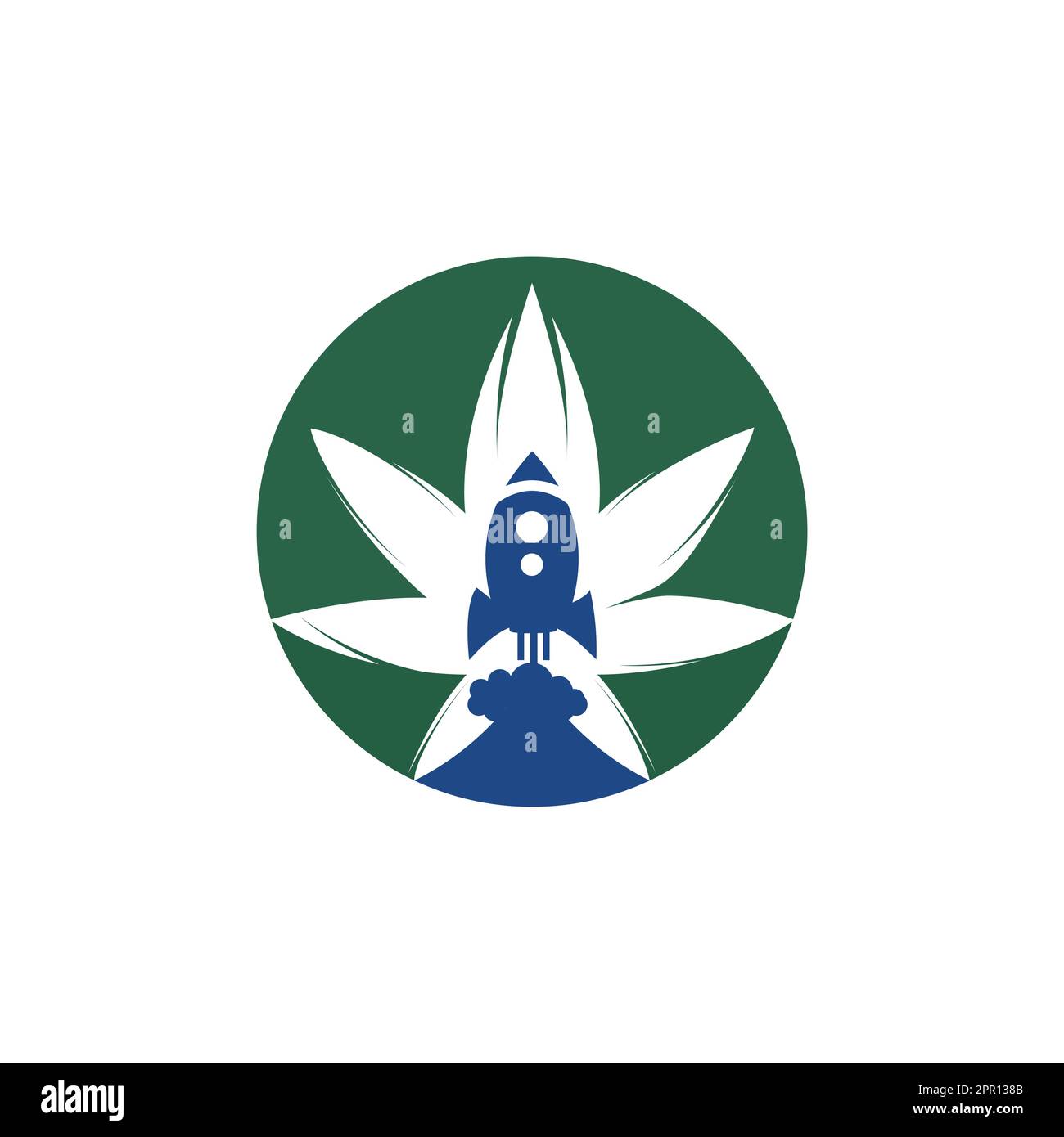 Cannabis rocket vector logo design. Unique cannabis and spaceship ...