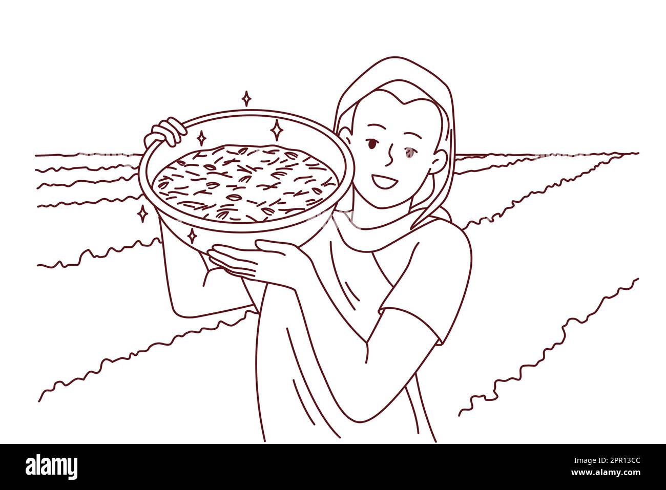 Indian woman in rural Stock Vector Images - Alamy