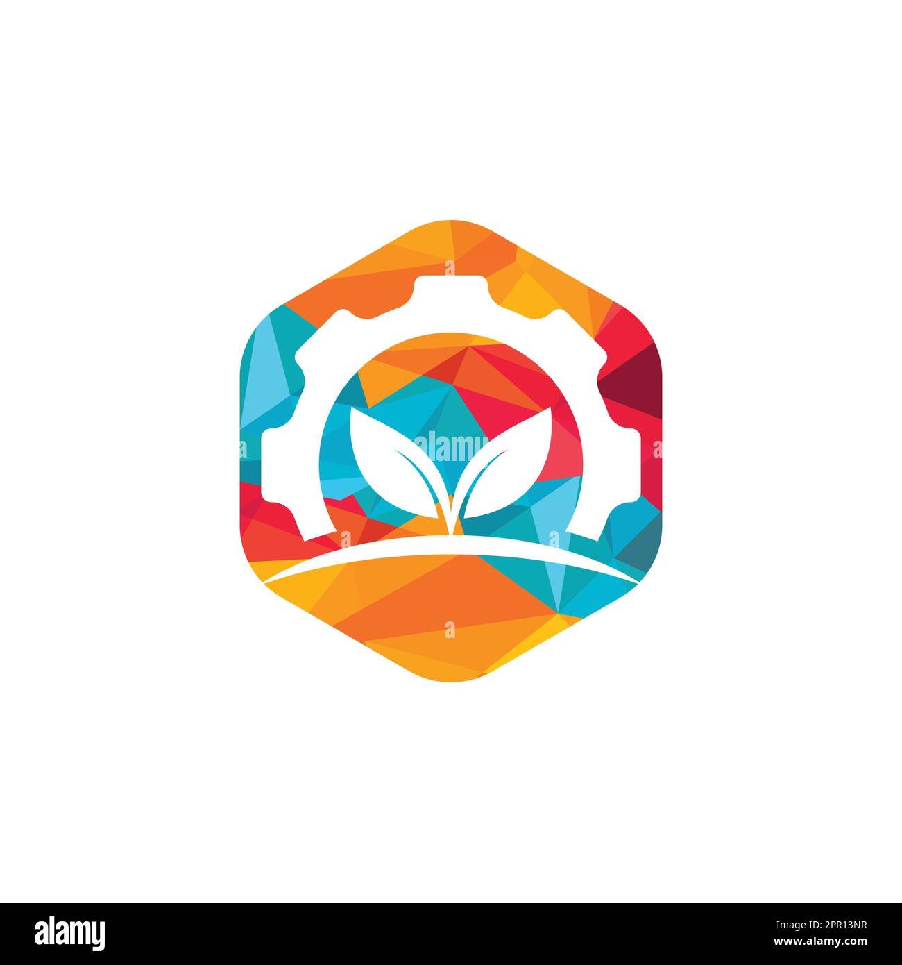Gear leaf vector logo design. Abstract concept for ecology theme, green ...