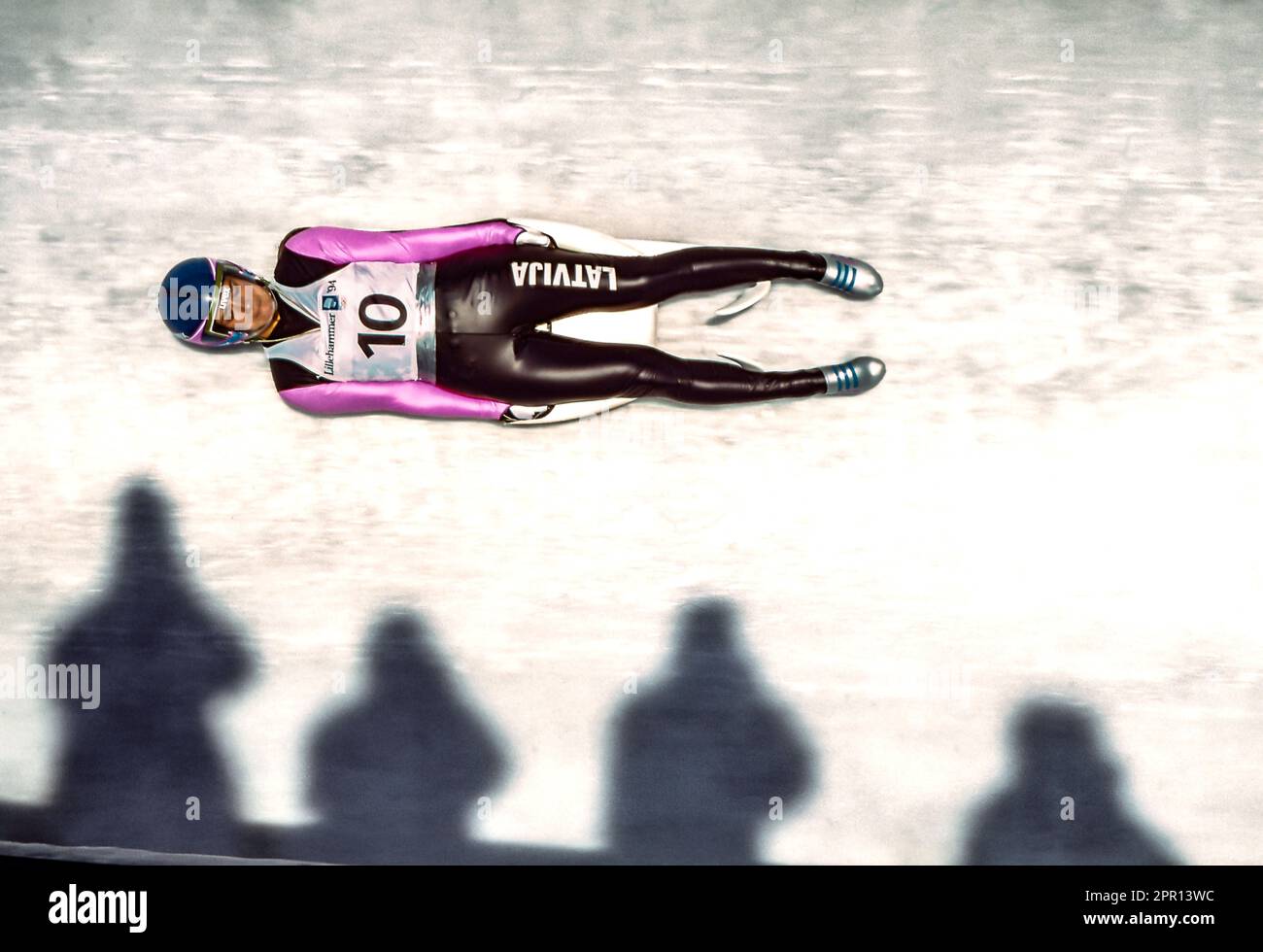 Iluta Gaile (LAT) competing in the luge women's singles at the 1994 ...