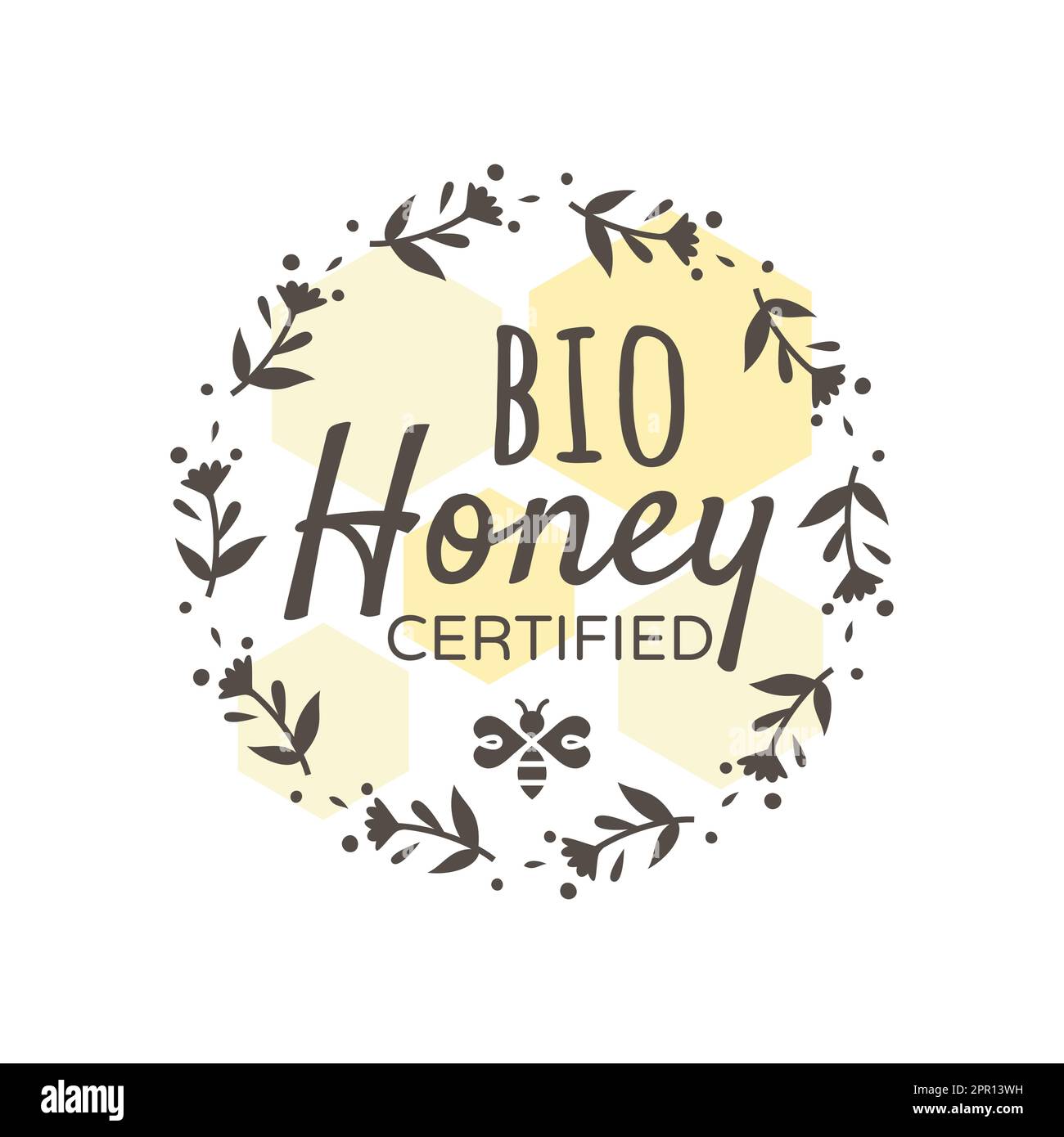 Bio certified honey label Stock Vector Image & Art - Alamy