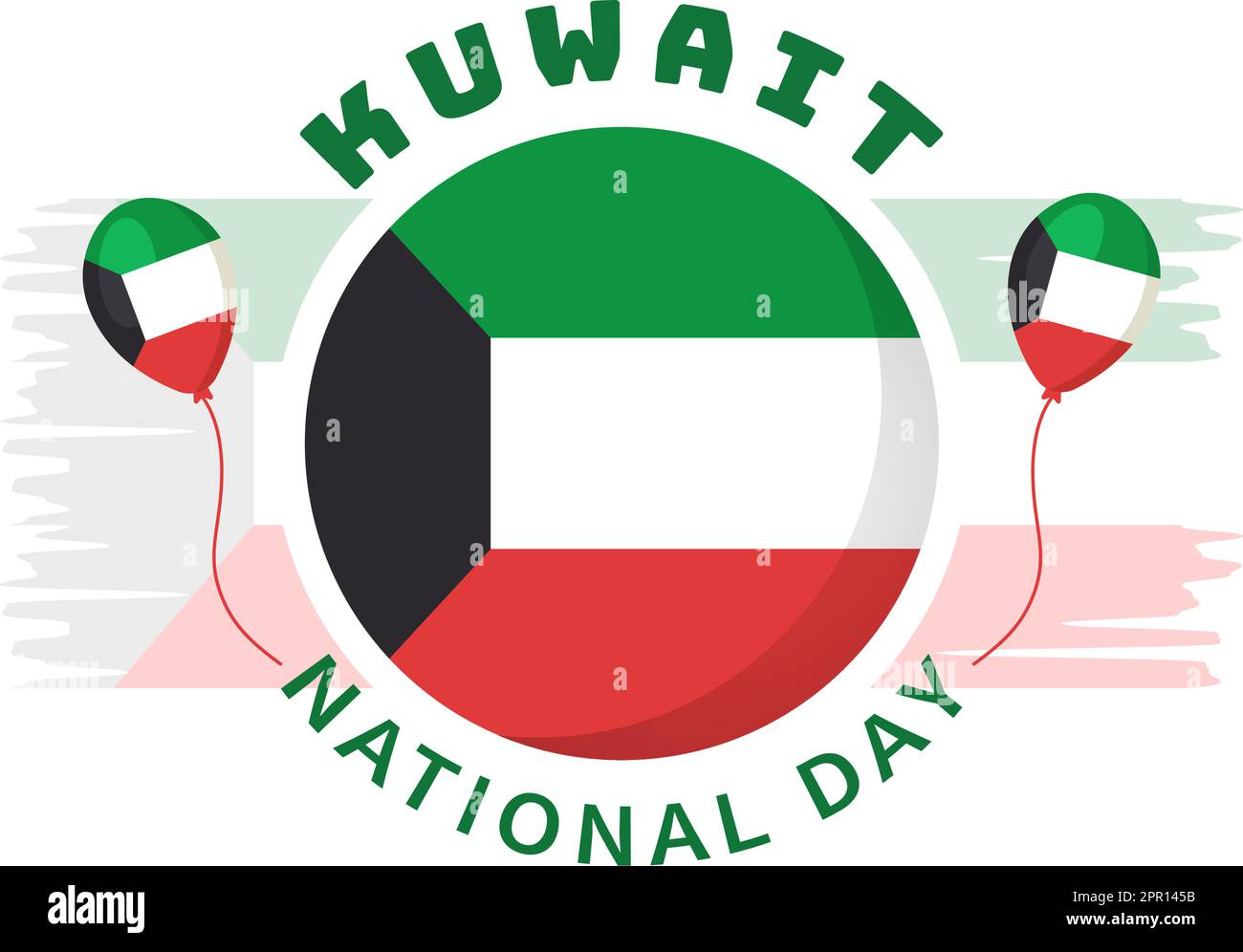 National Kuwait Day on February 25th with Waving Flag and Independence ...