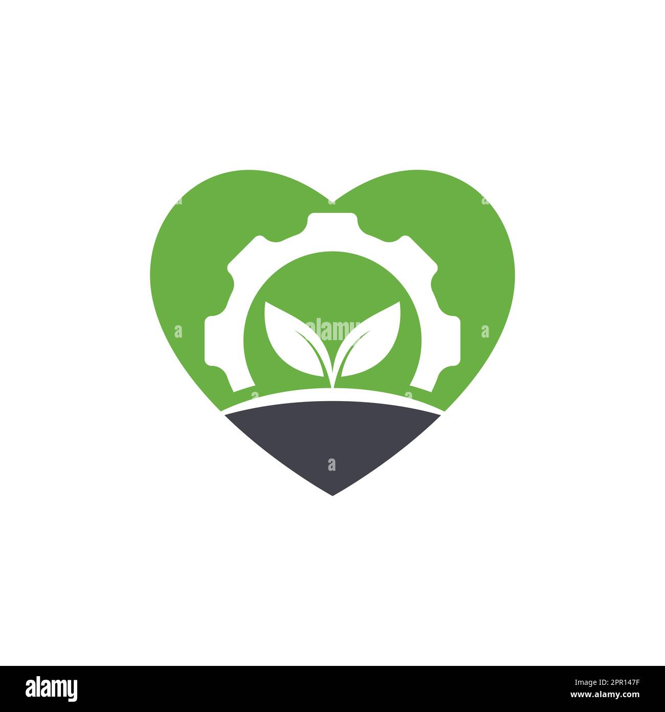 Gear leaf vector logo design. Abstract concept for ecology theme, green ...