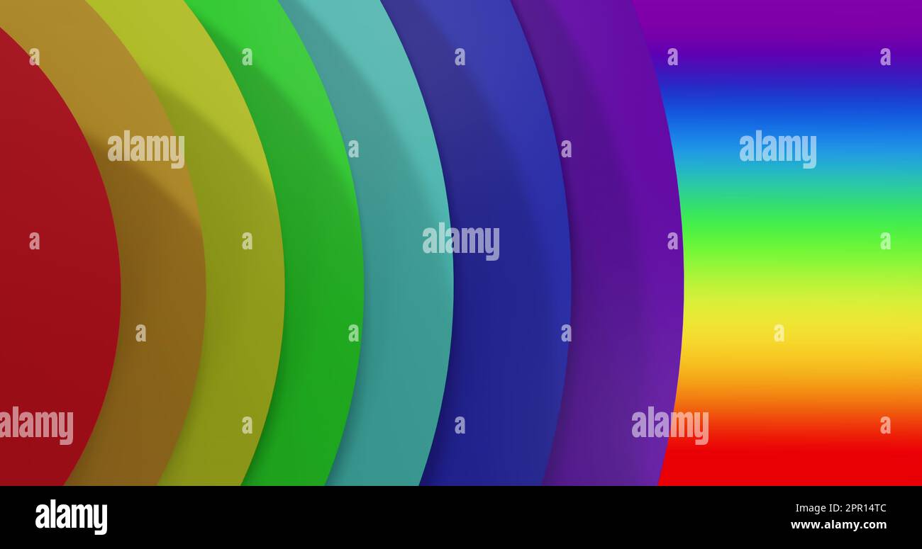 Image of colourful circles over rainbow background Stock Photo - Alamy