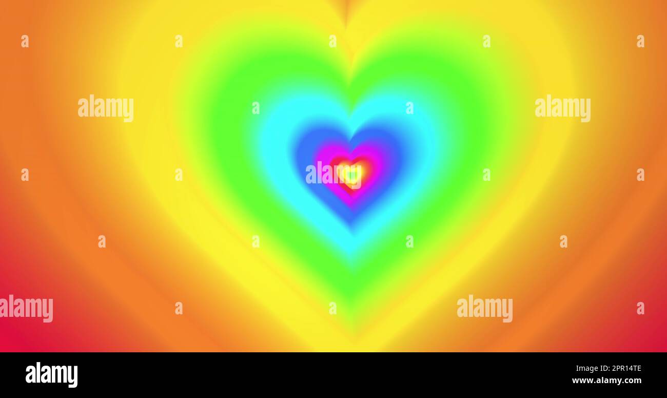 Image of colourful and multiple heart neon shapes Stock Photo - Alamy