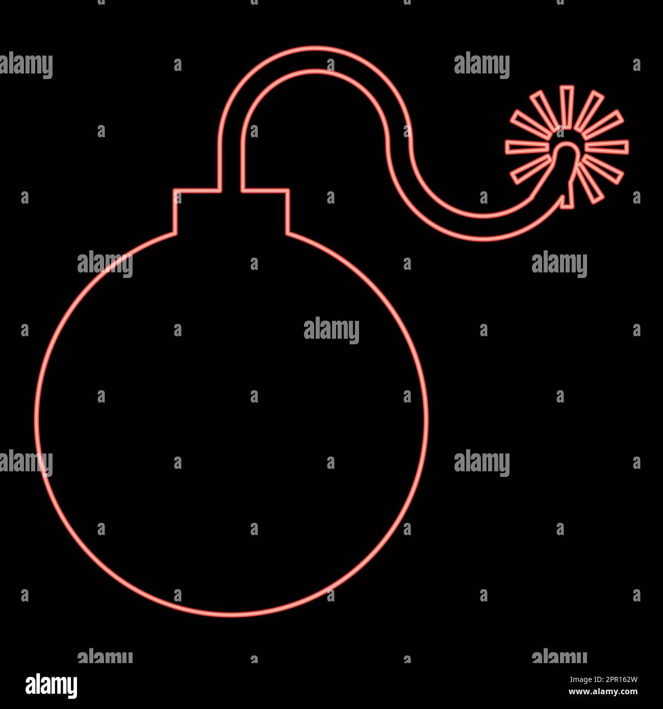 Neon bomb explosive military anicent time bomb weapon with fire spark ...