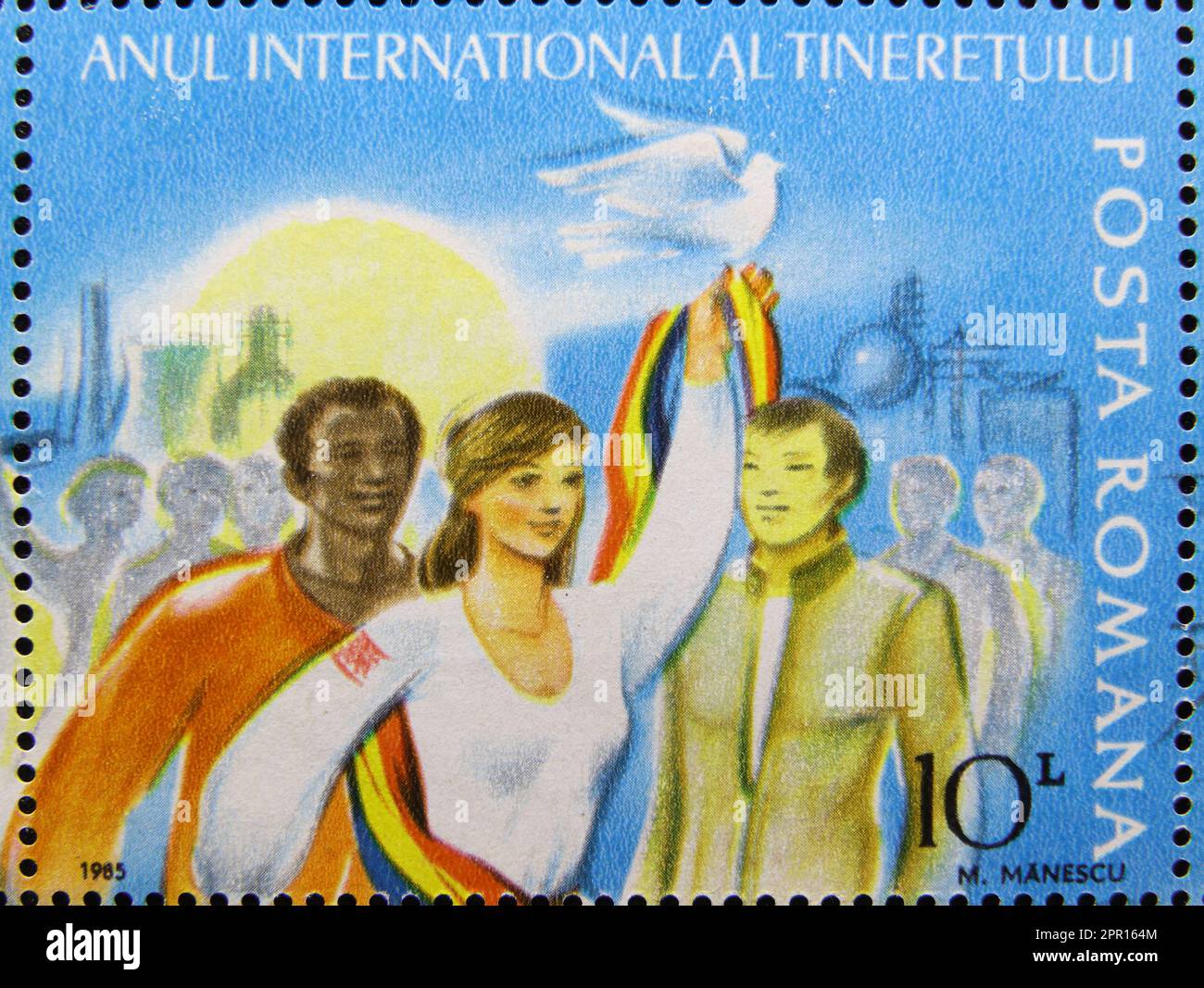 ISTANBUL, TURKEY - JANUARY 03, 2021: Romanian stamp shows International ...