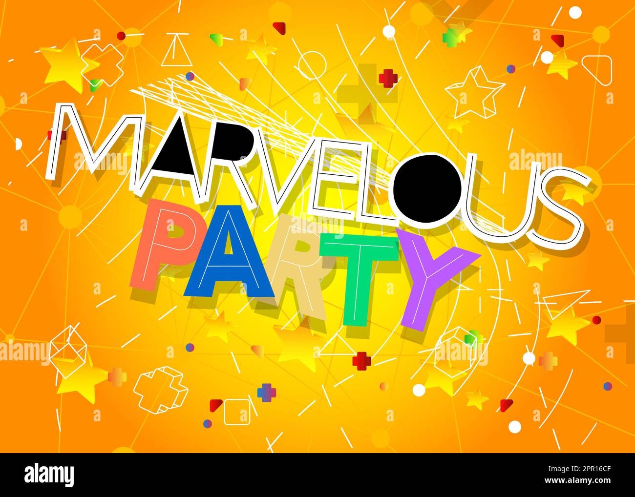 Marvelous Party. Word written with Elegant Children's font Stock Vector ...