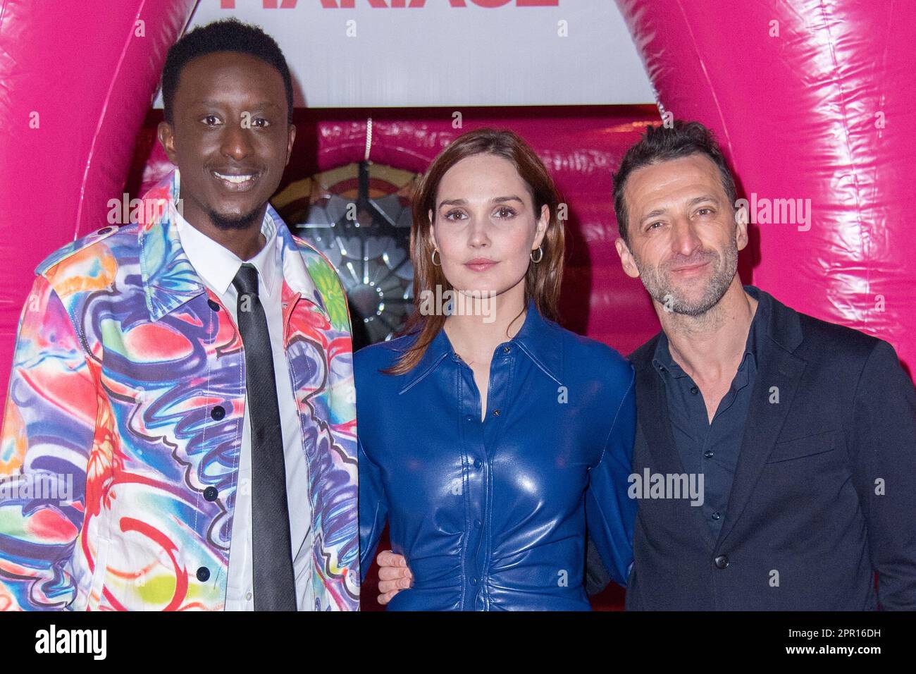 Paris, France. 25th Apr, 2023. Ahmed Sylla, Camille Lou and Frederic ...