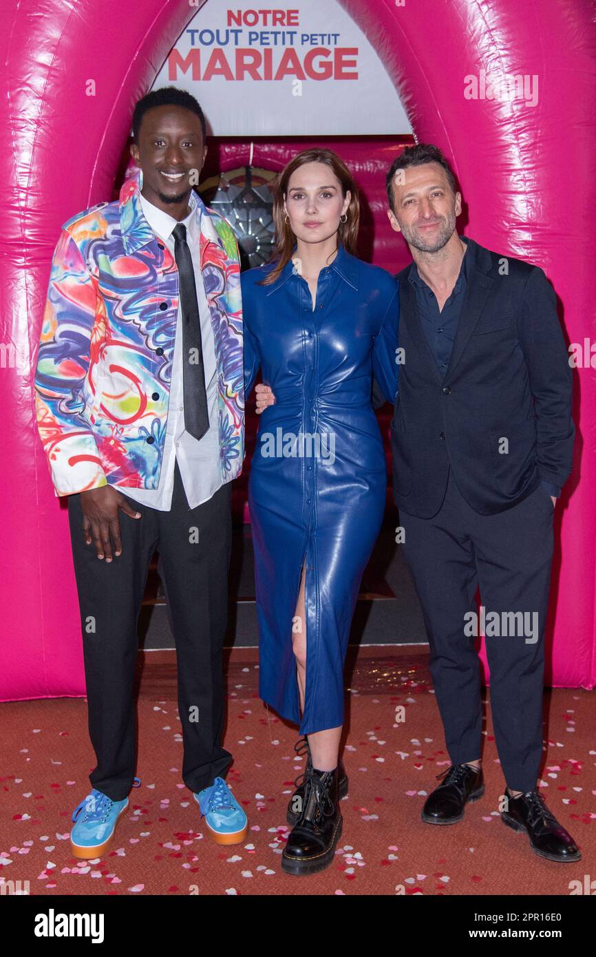 Paris, France. 25th Apr, 2023. Ahmed Sylla, Camille Lou and Frederic ...