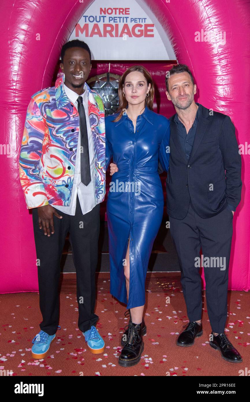 Paris, France. 25th Apr, 2023. Ahmed Sylla, Camille Lou and Frederic ...