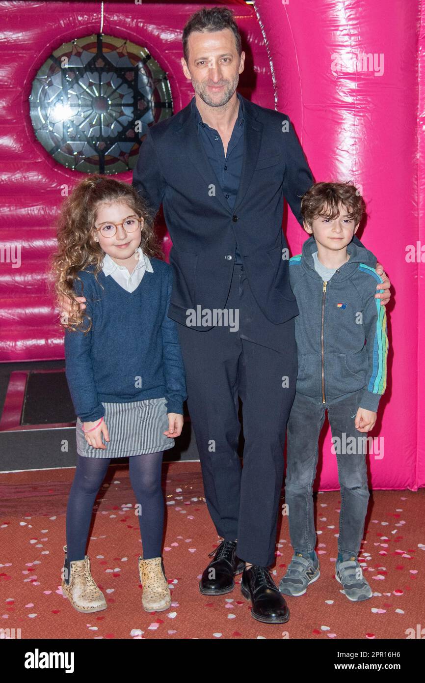 Paris, France. 25th Apr, 2023. Frederic Quiring and his children ...