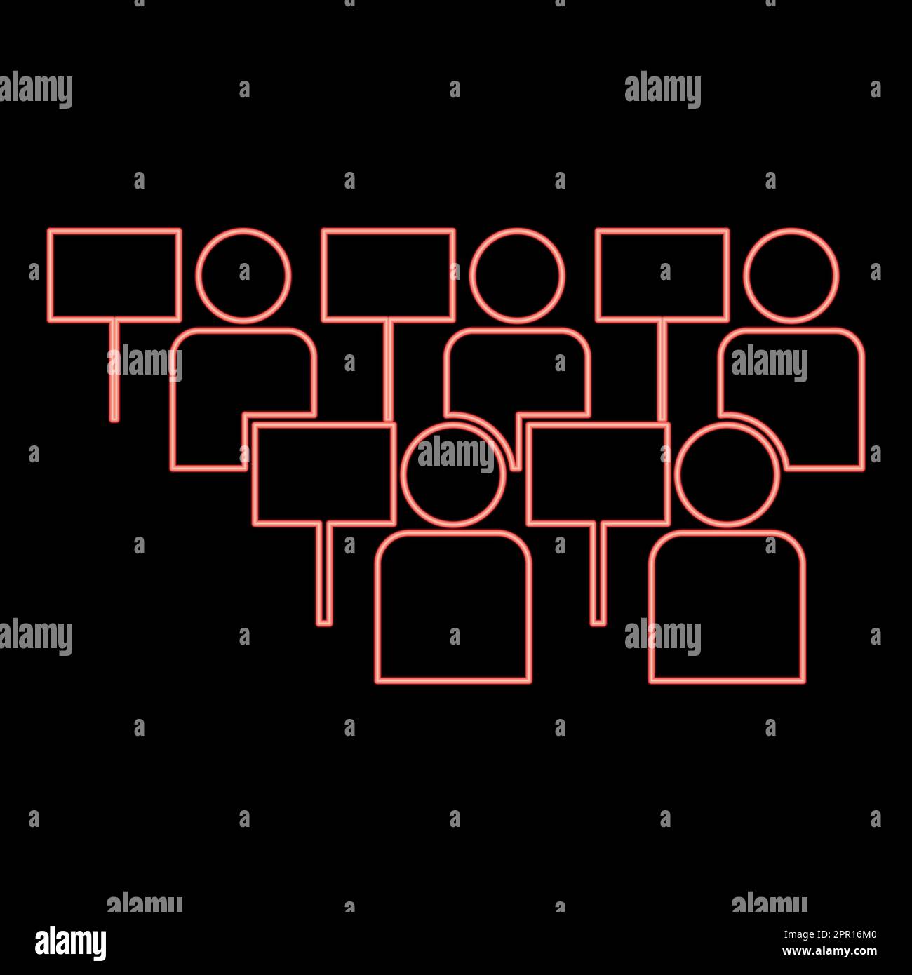 Neon protest concept demonstration crowd of protesters people ...