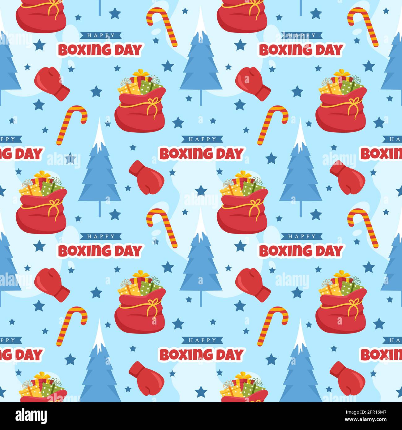 Boxing Day Sale Seamless Pattern Design with Glove and Gift Box for ...