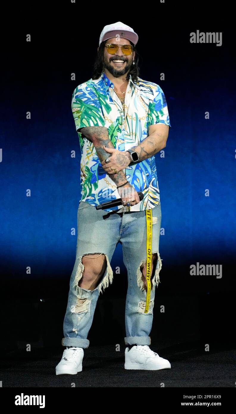 Angel Manuel Soto, director of the upcoming film "Blue Beetle," stands ...