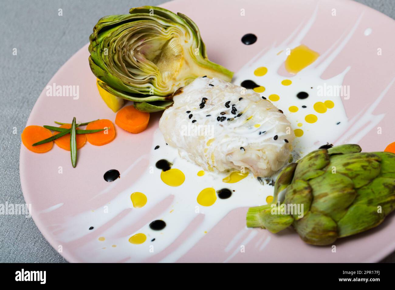 Recipe of stewed hake Provencal Stock Photo - Alamy