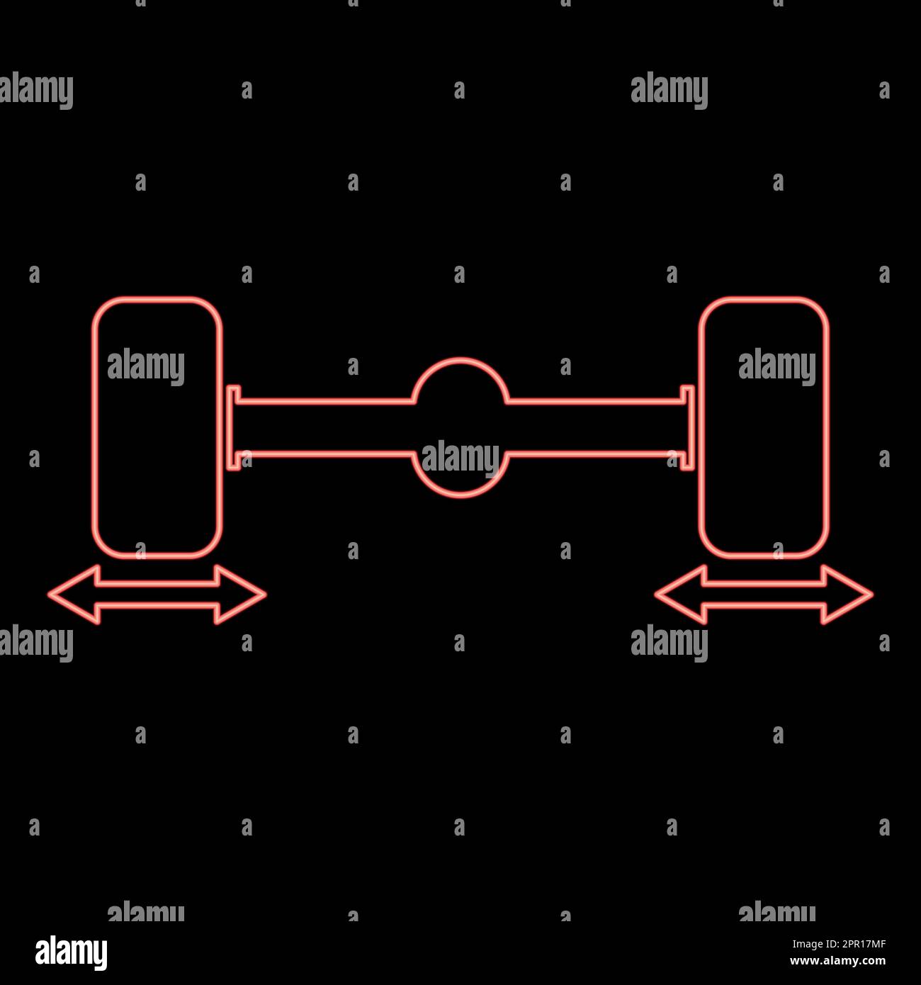 Neon fix car wheels computer wheel balancer icon red color vector ...