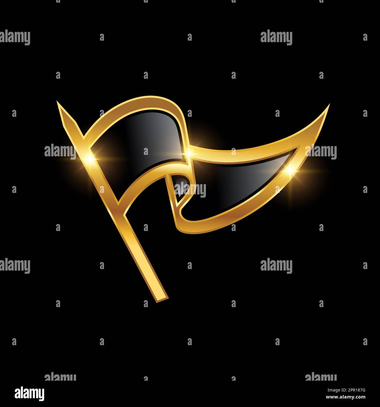 Golden emblem flag hi-res stock photography and images - Alamy