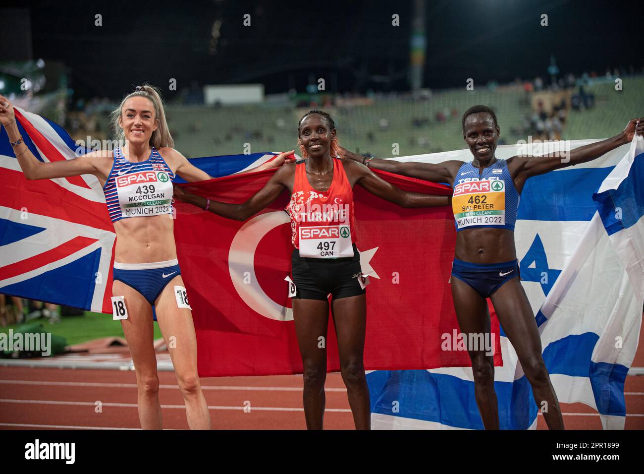 Eilish McColgan ,Yasemin Can,Lonah Chemtai Salpeter with his country's ...